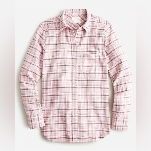 J. Crew | Tops | Nwt Jcrew Classicfit Shirt In Blush Flannel Plaid | Poshmark